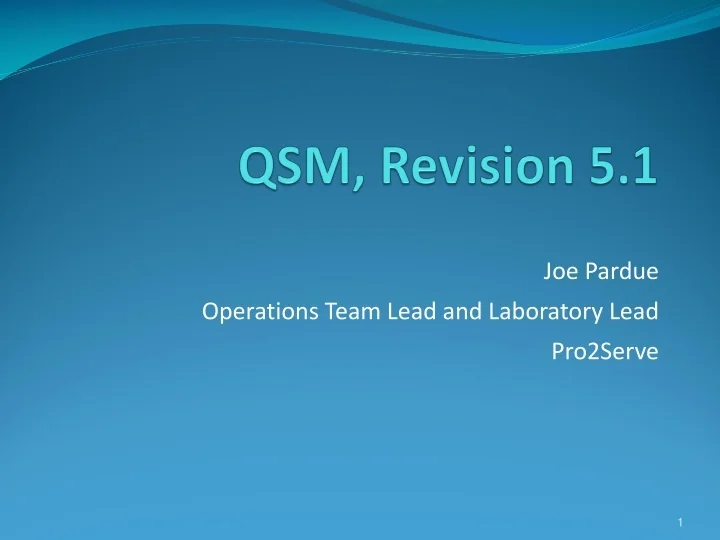 PPT - QSM, Revision 5.1 PowerPoint Presentation, free download - ID:9364745