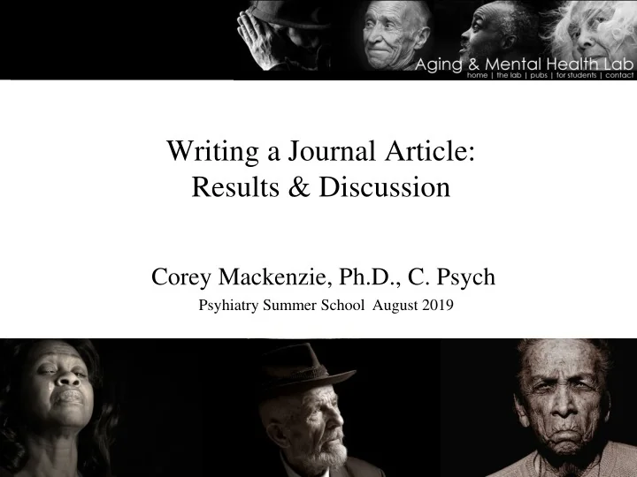 PPT - Writing a Journal Article: Results & Discussion PowerPoint ...