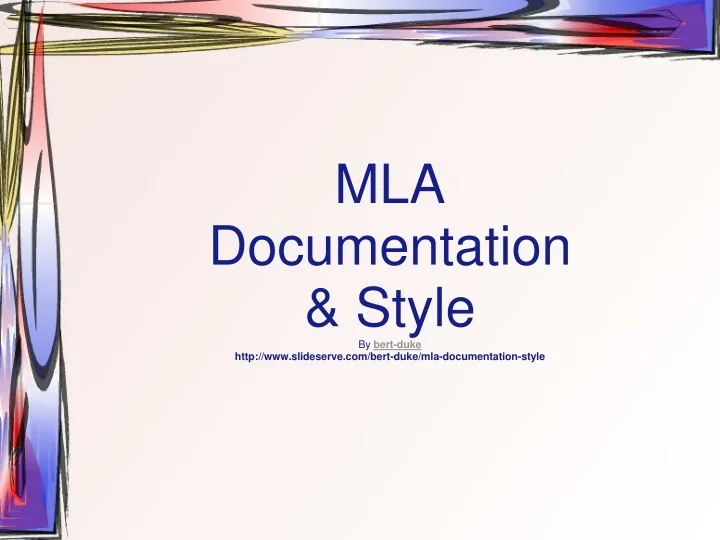 PPT - Formal MLA Format PowerPoint Presentation, free download - ID:9365538