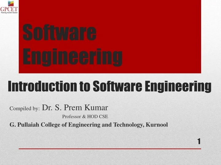 PPT - Introduction to Software Engineering PowerPoint Presentation ...