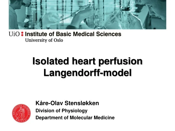 PPT - Isolated heart perfusion Langendorff-model PowerPoint ...