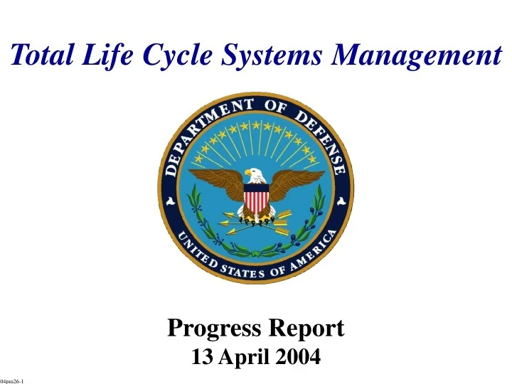 PPT - Total Life Cycle Systems Management PowerPoint Presentation, free ...