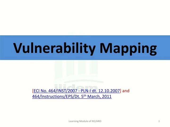 PPT - Vulnerability Mapping PowerPoint Presentation, free download - ID ...