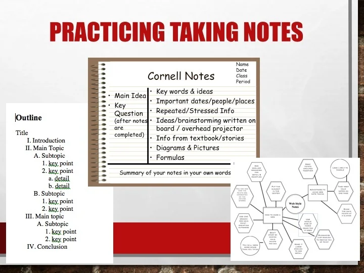 PPT - Practicing taking notes PowerPoint Presentation, free download ...