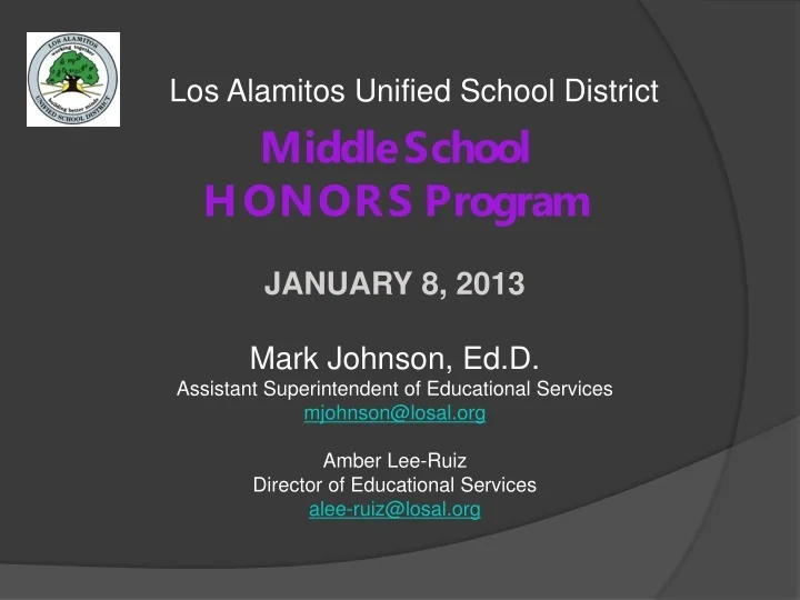 PPT - Los Alamitos Unified School District PowerPoint Presentation ...