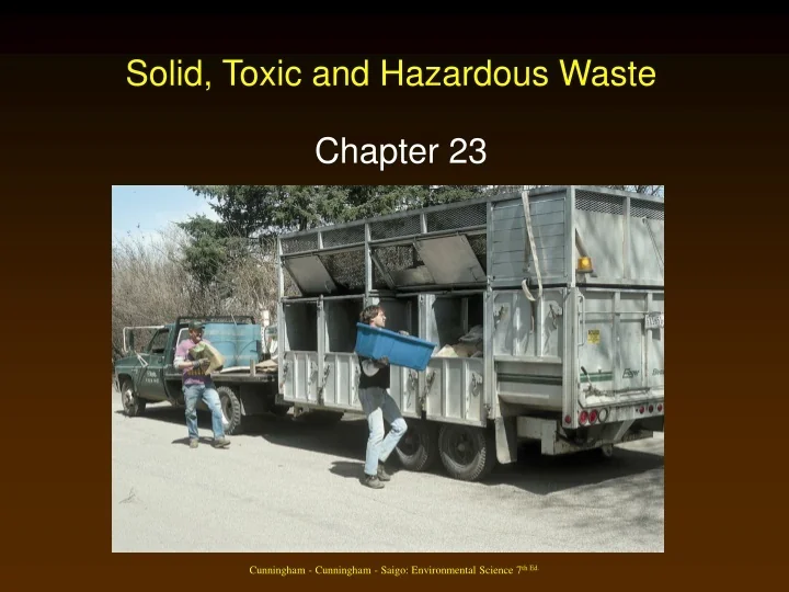 PPT - Solid, Toxic and Hazardous Waste PowerPoint Presentation, free ...