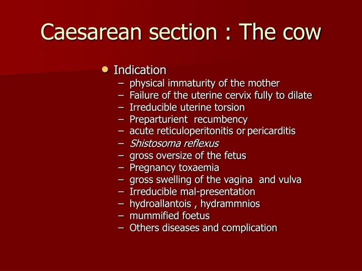 PPT - Caesarean section : The cow PowerPoint Presentation, free ...