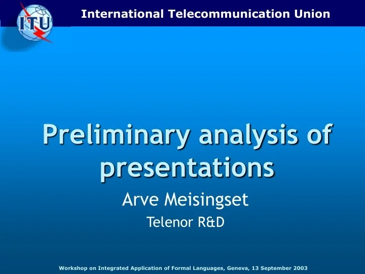 PPT - Preliminary analysis of presentations PowerPoint Presentation ...