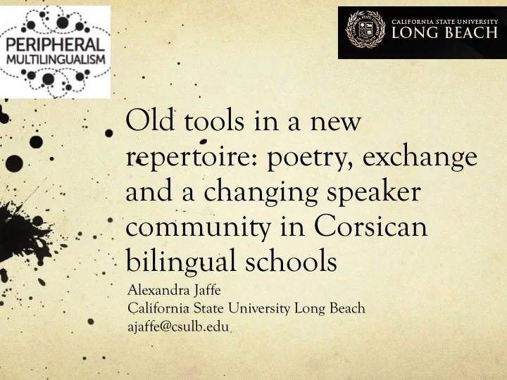 PPT - Alexandra Jaffe California State University Long Beach ajaffe ...