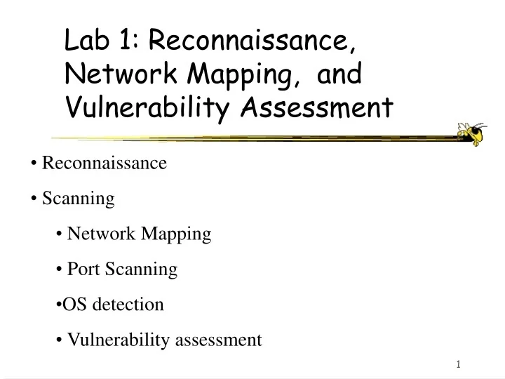 PPT - Lab 1: Reconnaissance, Network Mapping, and Vulnerability ...