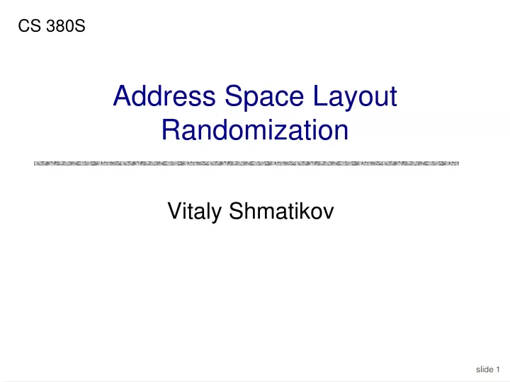 Ppt Address Space Layout Randomization Powerpoint Presentation Free