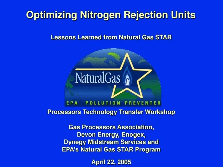 PPT - Optimizing Nitrogen Rejection Units PowerPoint Presentation, free ...