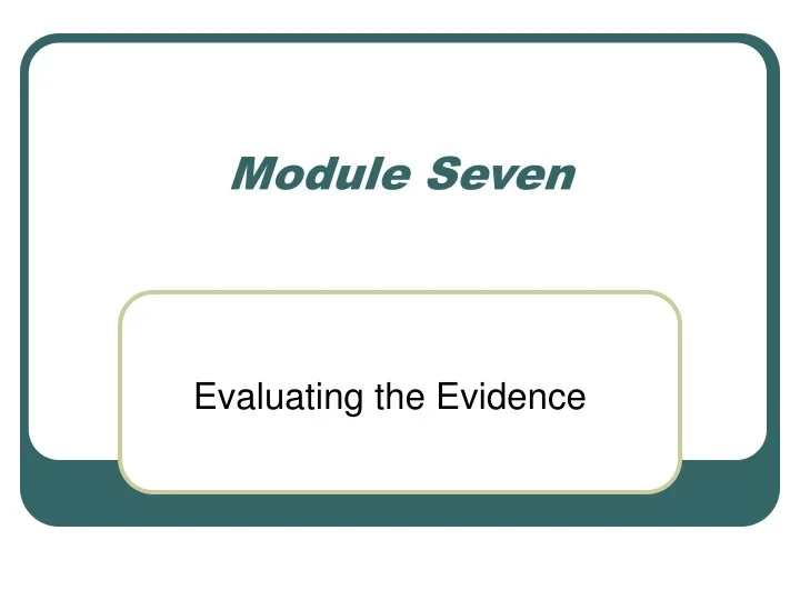 PPT - Module Seven PowerPoint Presentation, free download - ID:9377759