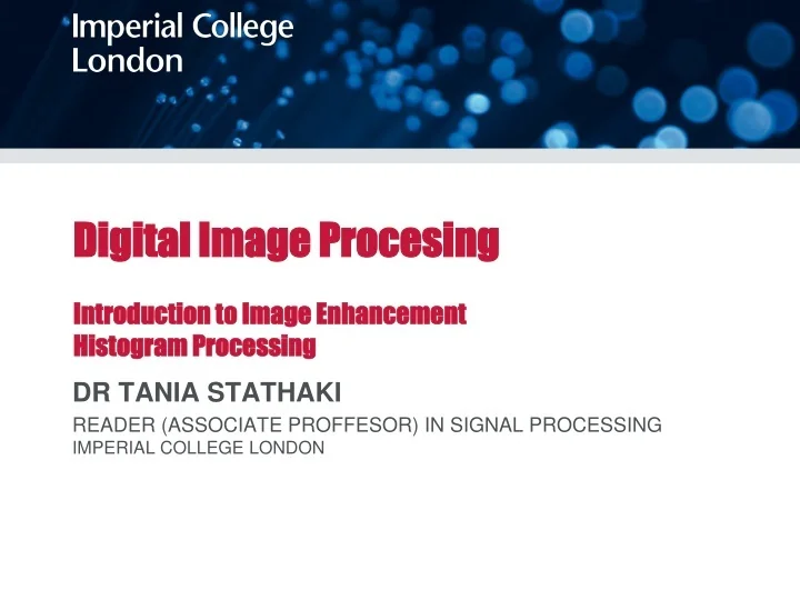 PPT - Digital Image Procesing Introduction to Image Enhancement ...
