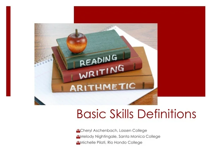 PPT - Basic Skills Definitions PowerPoint Presentation, free download ...
