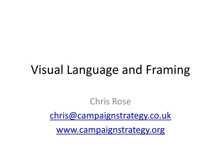 PPT - Visual Language and Framing PowerPoint Presentation, free ...