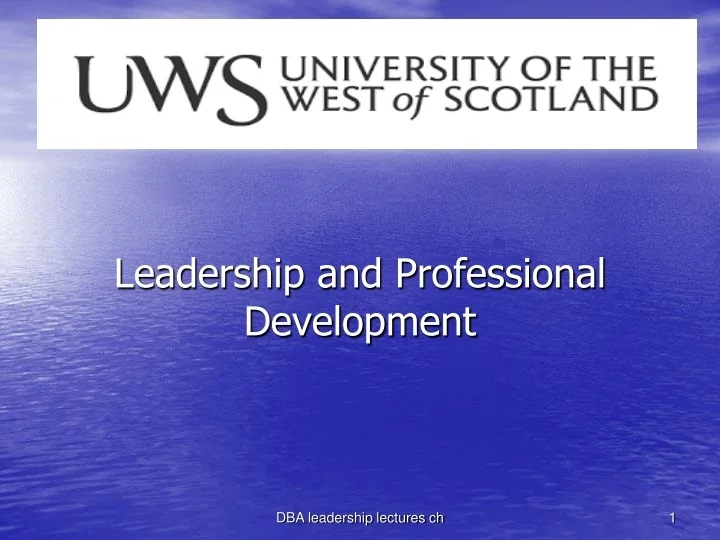 PPT - Leadership and Professional Development PowerPoint Presentation ...