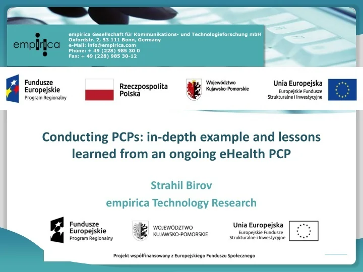 PPT - Conducting PCPs: in-depth example and lessons learned from an ...