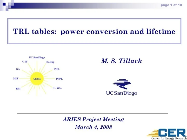 PPT - TRL tables: power conversion and lifetime PowerPoint Presentation ...