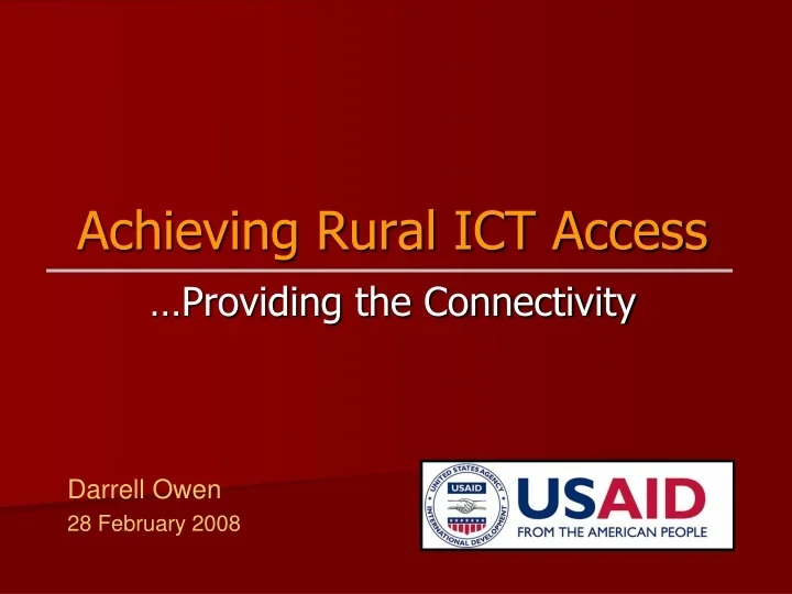 PPT - Achieving Rural ICT Access PowerPoint Presentation, free download ...