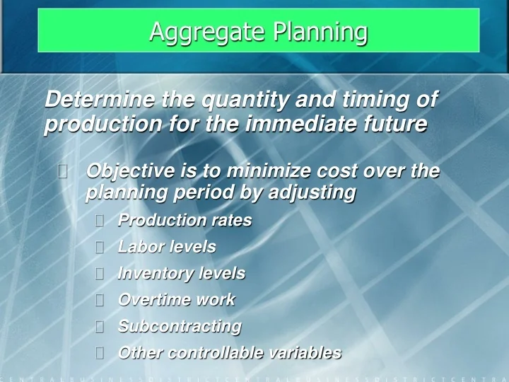 PPT - Aggregate Planning PowerPoint Presentation, free download - ID ...