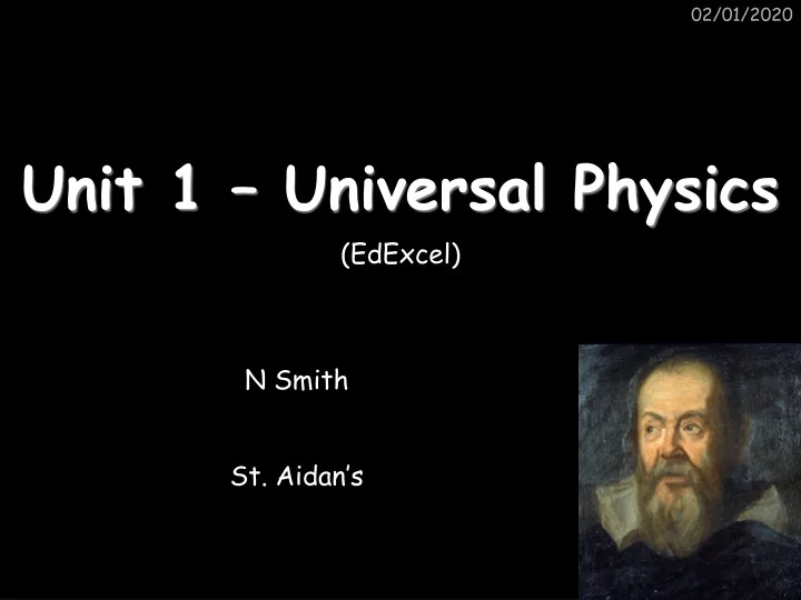 PPT - Unit 1 – Universal Physics PowerPoint Presentation, free download ...