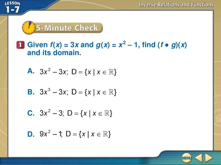 PPT - 5–Minute Check 1 PowerPoint Presentation, free download - ID:9382036