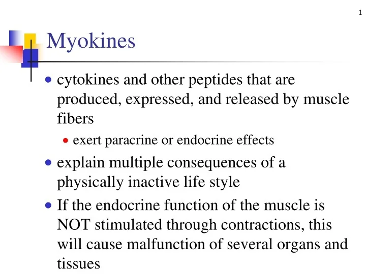 PPT - Myokines PowerPoint Presentation, free download - ID:9382135