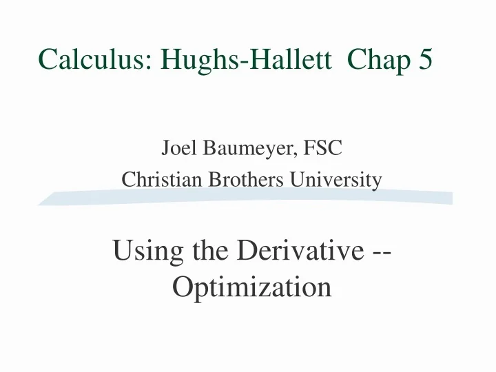 PPT - Calculus: Hughs-Hallett Chap 5 PowerPoint Presentation, free ...