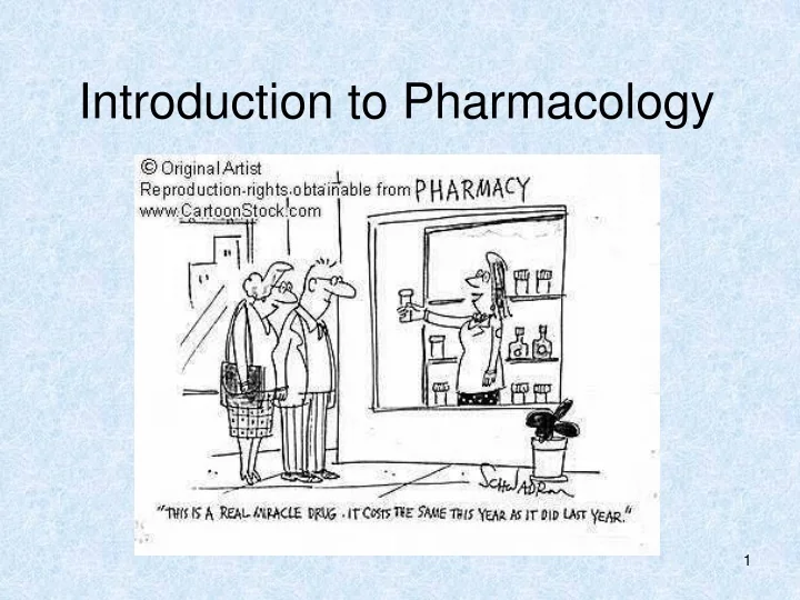 PPT - Introduction to Pharmacology PowerPoint Presentation, free ...