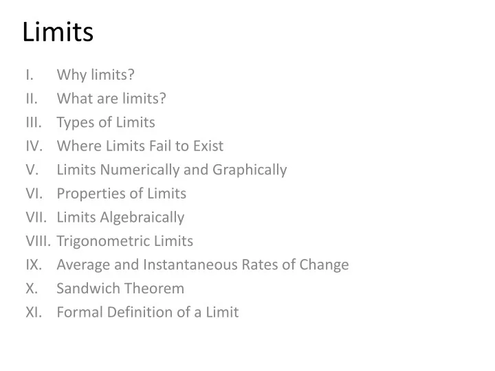 PPT - Limits PowerPoint Presentation, free download - ID:9383971