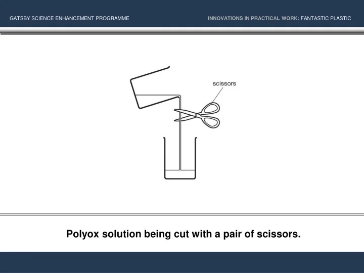 PPT - Polyox solution being cut with a pair of scissors. PowerPoint ...