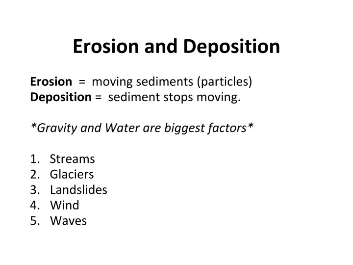PPT - Erosion and Deposition PowerPoint Presentation, free download ...
