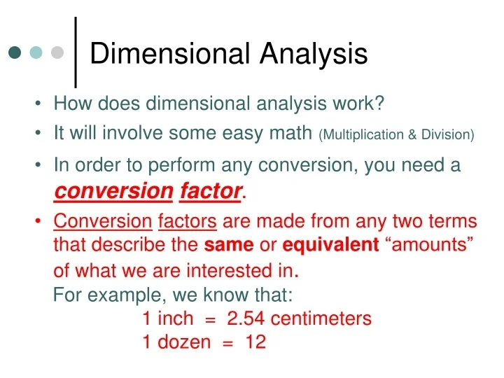 PPT - Dimensional Analysis PowerPoint Presentation, free download - ID ...