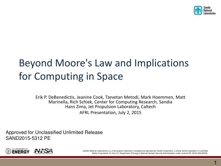 PPT - Beyond Moore's Law and Implications for Computing in Space PowerPoint Presentation - ID ...