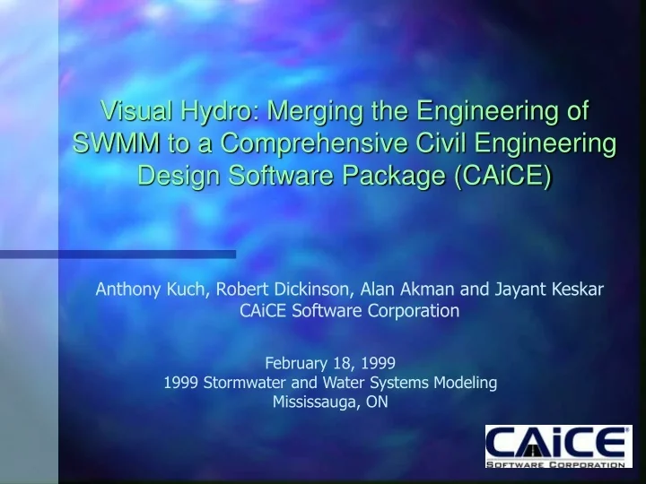 PPT - Anthony Kuch, Robert Dickinson, Alan Akman and Jayant Keskar ...