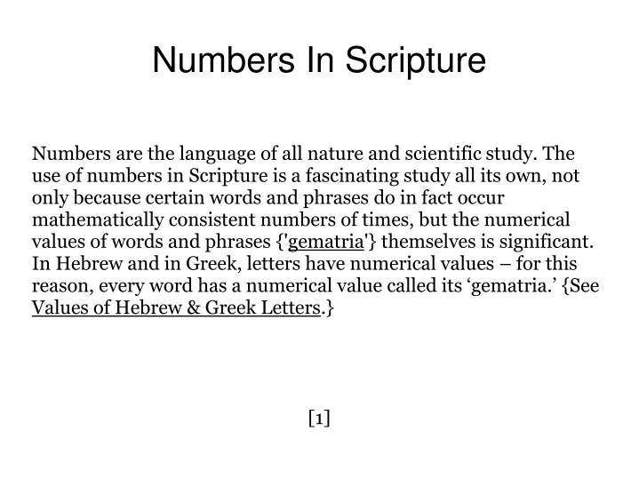 PPT - Numbers In Scripture PowerPoint Presentation, free download - ID ...