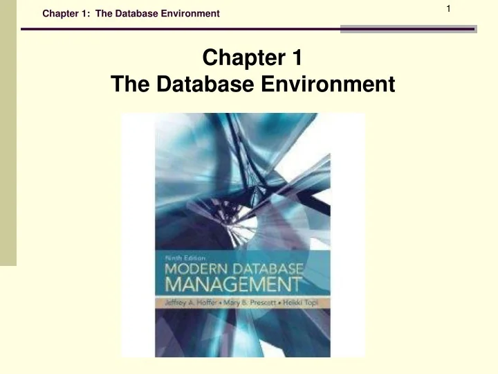 PPT - Chapter 1: The Database Environment PowerPoint Presentation, free ...