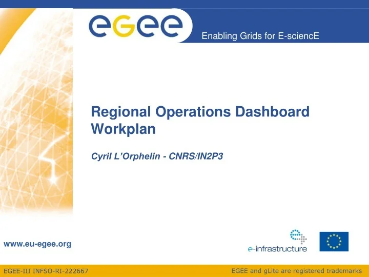 PPT - Regional Operations Dashboard Workplan PowerPoint Presentation ...