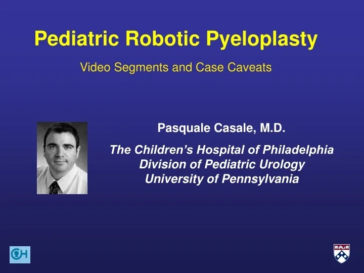 PPT - Pediatric Robotic Pyeloplasty PowerPoint Presentation, free ...