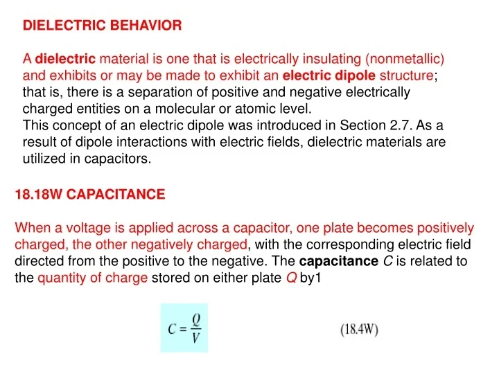PPT - DIELECTRIC BEHAVIOR PowerPoint Presentation, free download - ID ...
