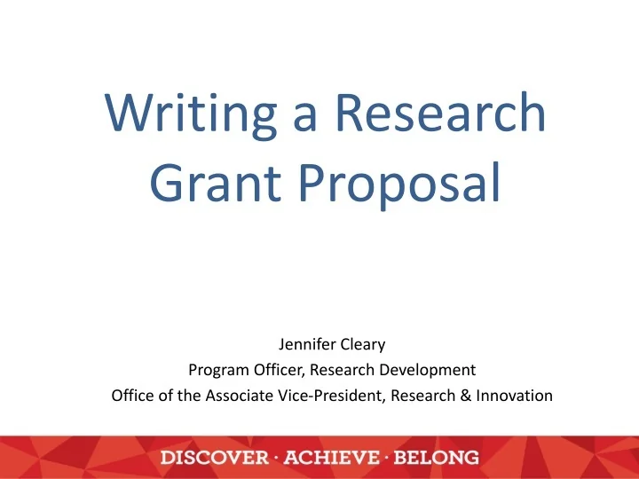 PPT - Writing a Research Grant Proposal PowerPoint Presentation, free ...