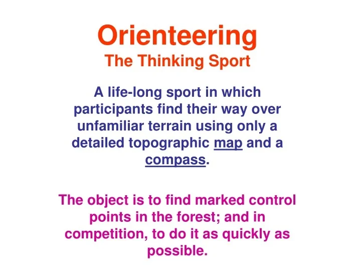 PPT - Orienteering The Thinking Sport PowerPoint Presentation, free ...