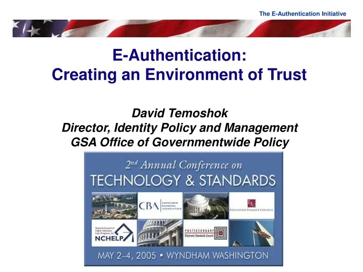 PPT - The E-Authentication Initiative PowerPoint Presentation, free ...