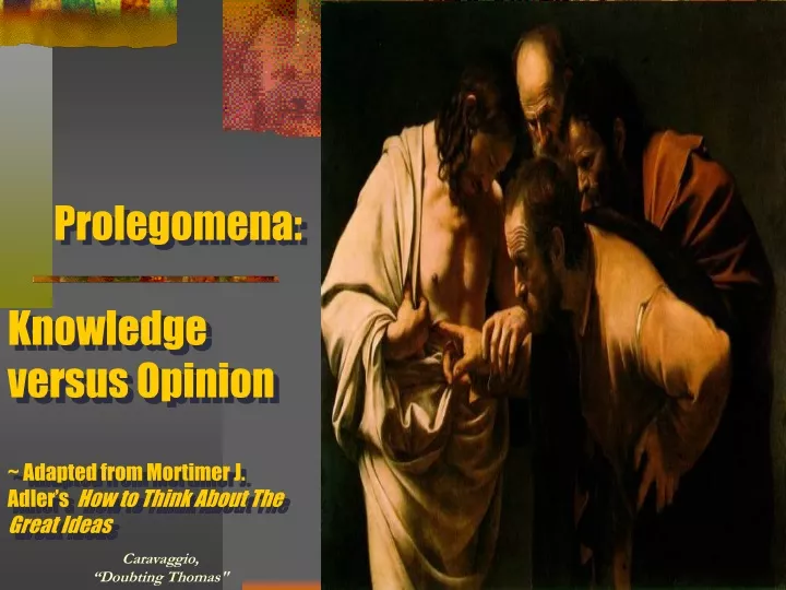 PPT - Caravaggio, “Doubting Thomas PPT - Caravaggio, “Doubting Thomas