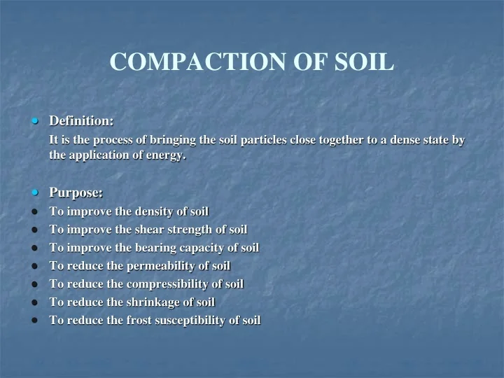 PPT - COMPACTION OF SOIL PowerPoint Presentation, free download - ID ...