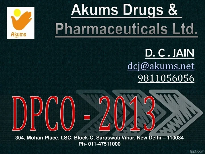 PPT - Akums Drugs & Pharmaceuticals Ltd. PowerPoint Presentation - ID ...