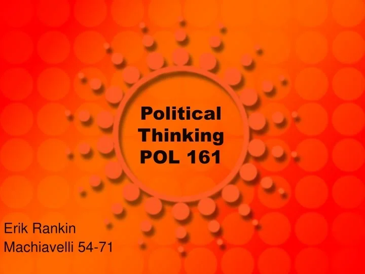 PPT - Political Thinking POL 161 PowerPoint Presentation, free download ...
