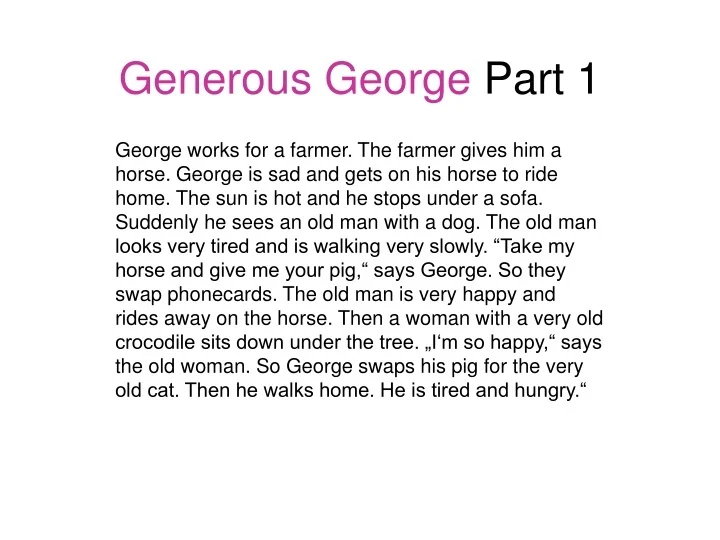 PPT - Generous George Part 1 PowerPoint Presentation, free download ...