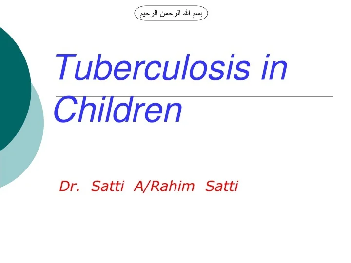 PPT - Tuberculosis in Children PowerPoint Presentation, free download ...